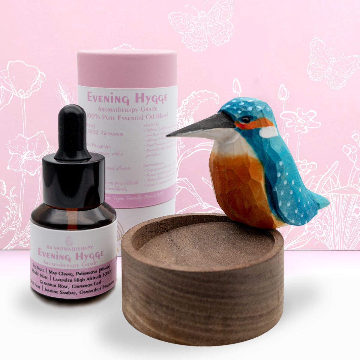 Evening Hygge Aromatherapy Blend Gift Set with Handcrafted Walnut Wood – REAL BOTANY